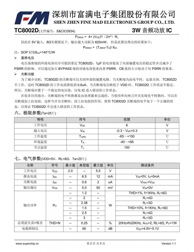 TC8002D datasheet page 2