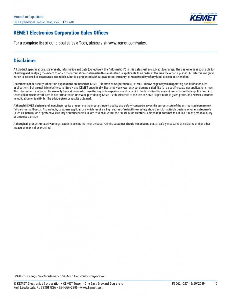 KEMET C27 datasheet page 10