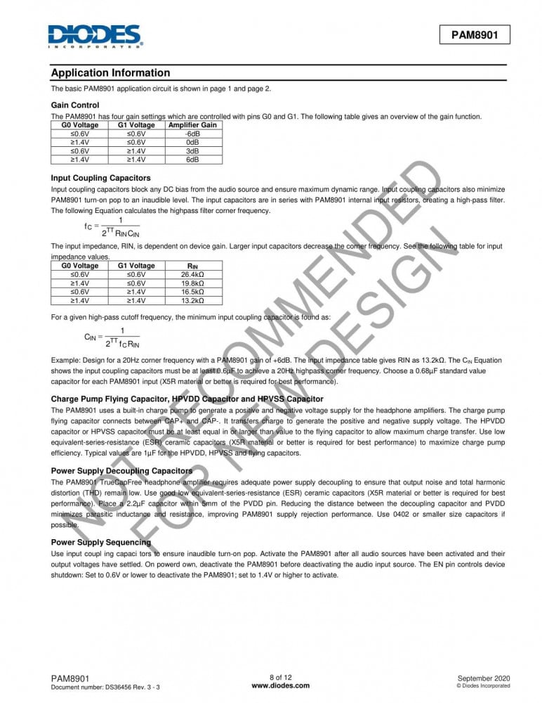 PAM8901JER datasheet page 8