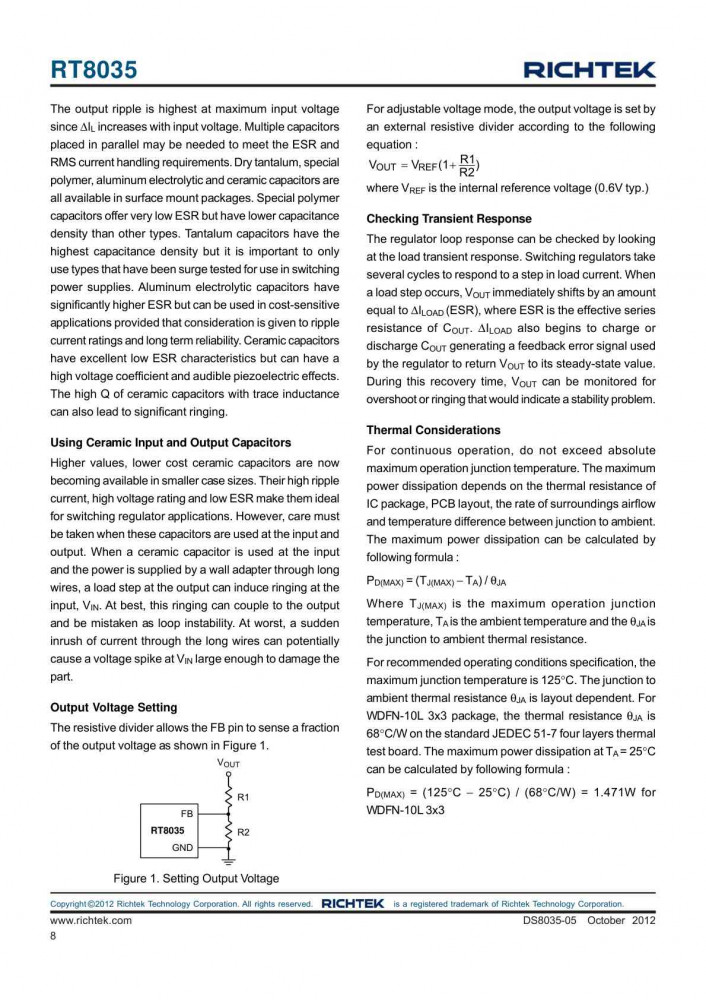 RT8035 datasheet page 8