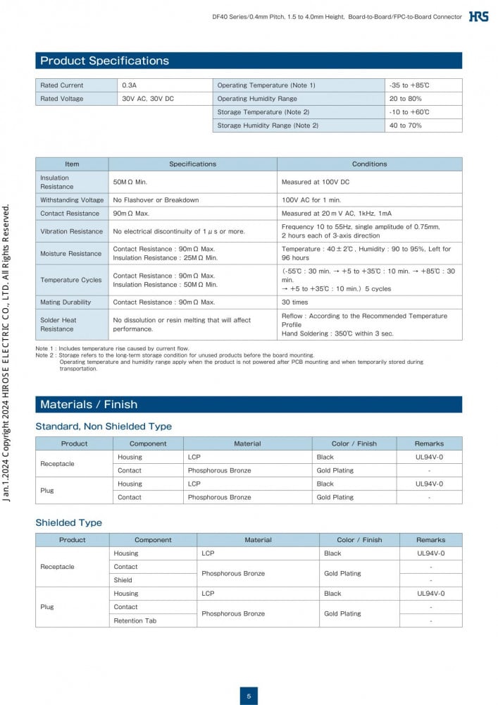 HRS DF40 Series datasheet page 5