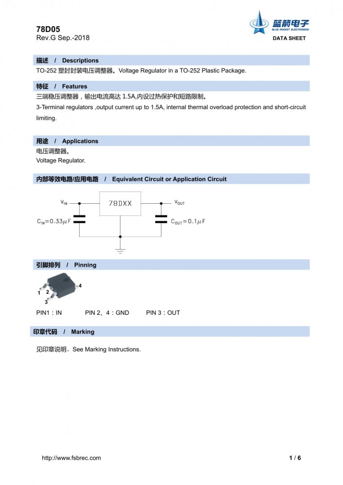 78D05 datasheet page 1