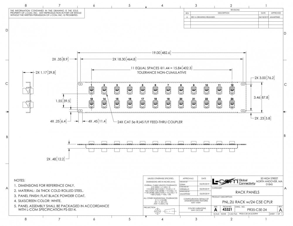 L-com PR35-C5E-24 technical document page