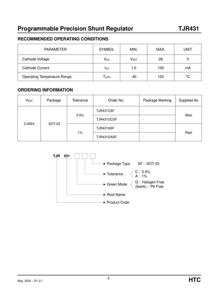 TJR431CSF datasheet page 2