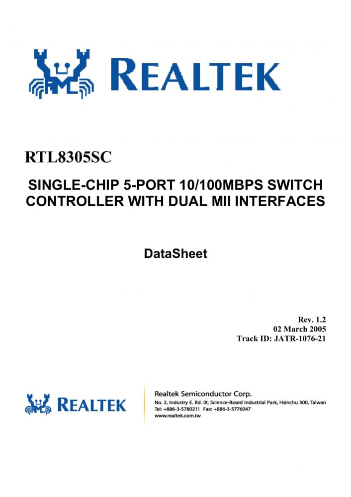 RTL8305SC datasheet page 1