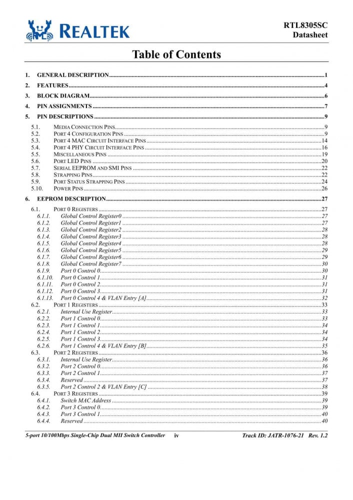 RTL8305SC datasheet page 4