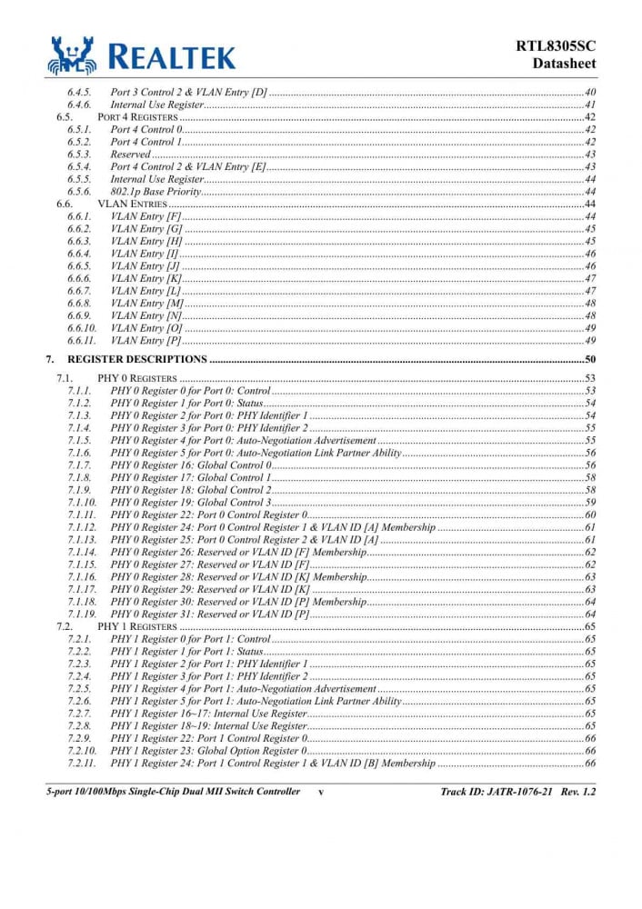 RTL8305SC datasheet page 5