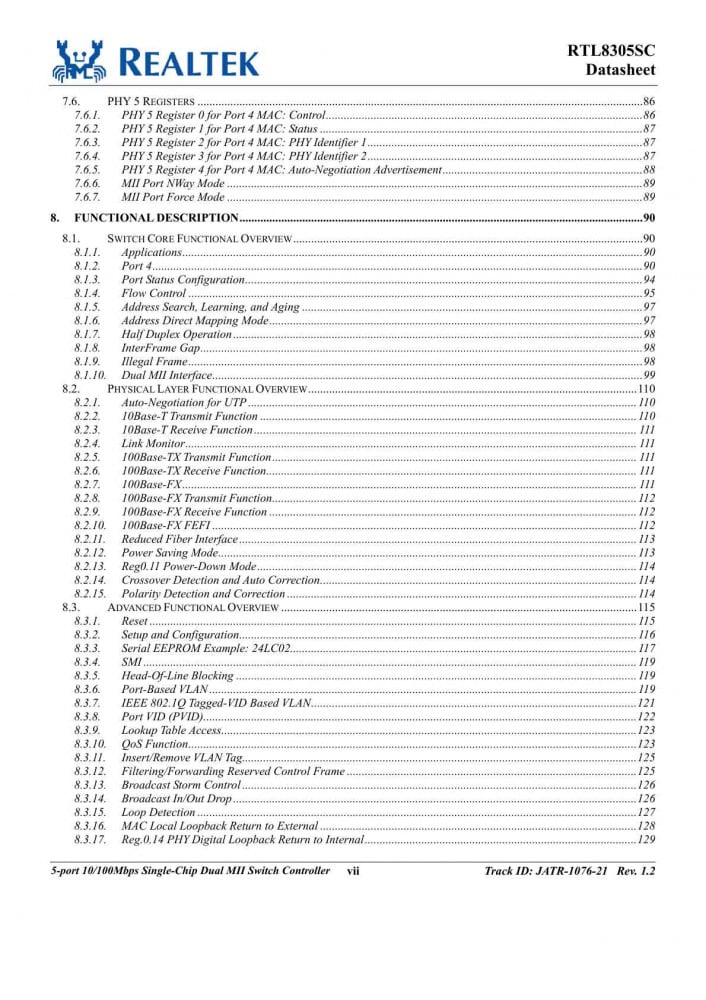 RTL8305SC datasheet page 7