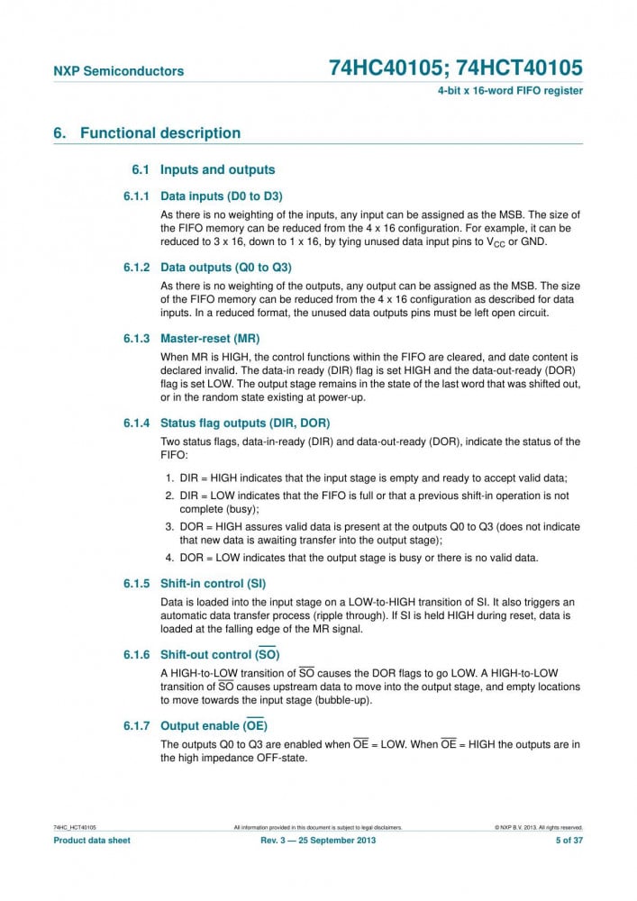 74HC40105 datasheet page 5