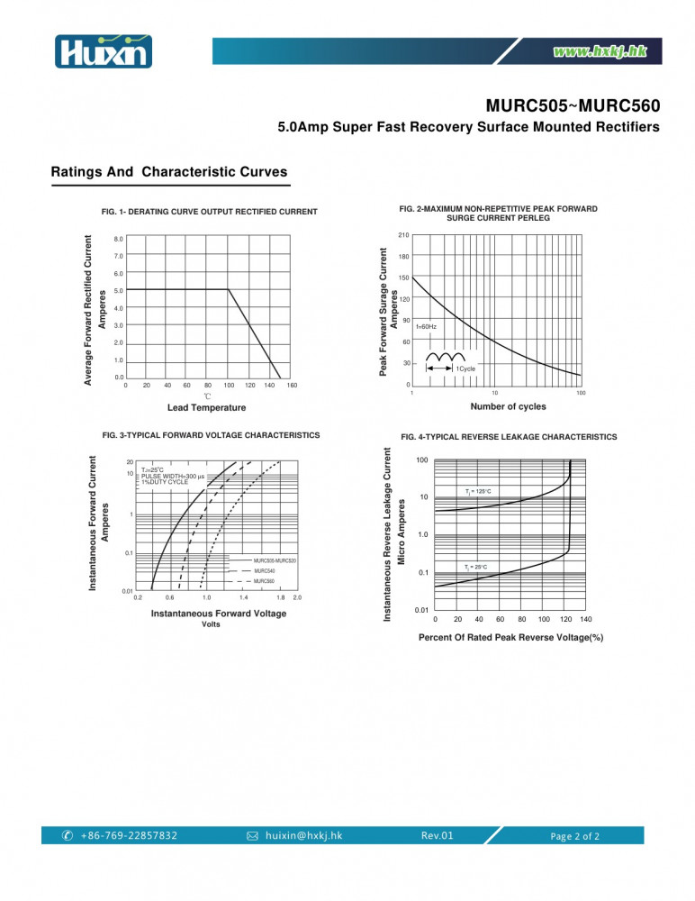 MURC505 to MURC560 rectifier datasheet page 2