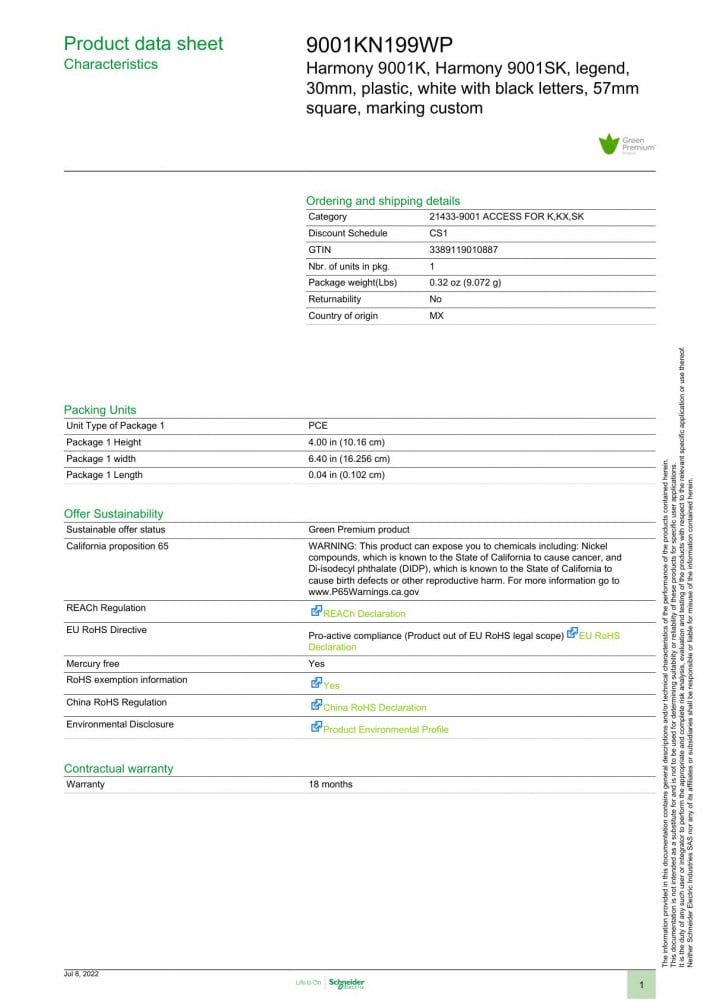 9001KN199WP technical document preview