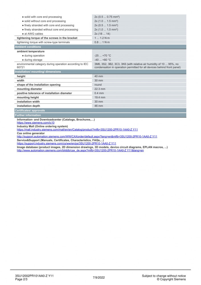 SIEMENS potentiometer datasheet page 2