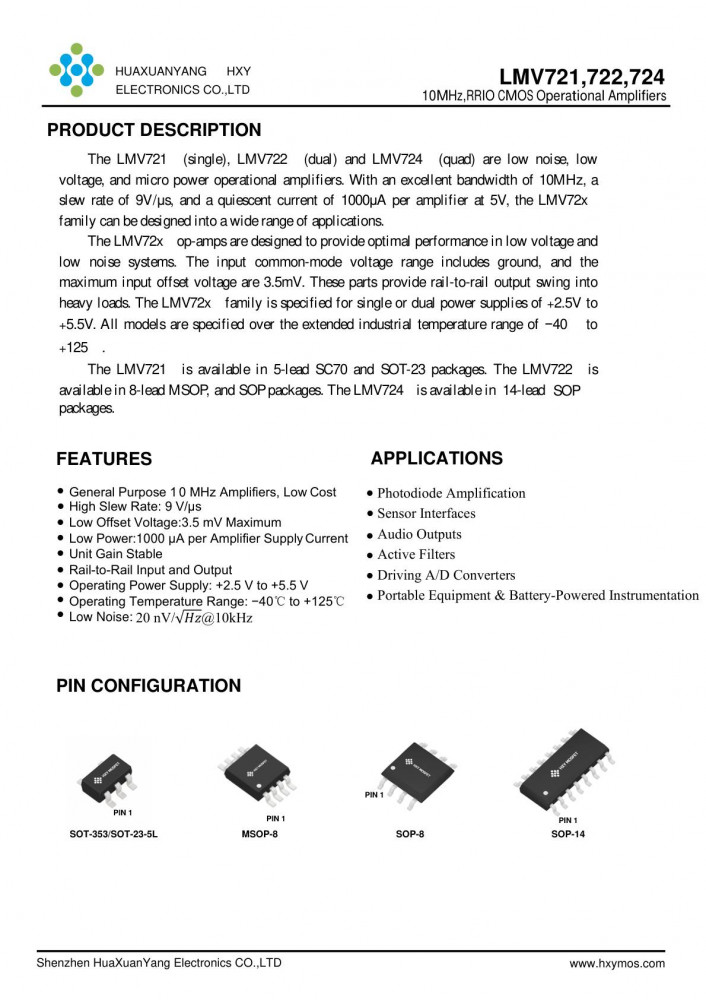 LMV721 datasheet page 1