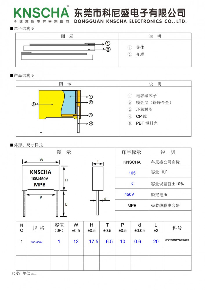 KNSCHA MPB105J450V82CB0233 approval specification page 2