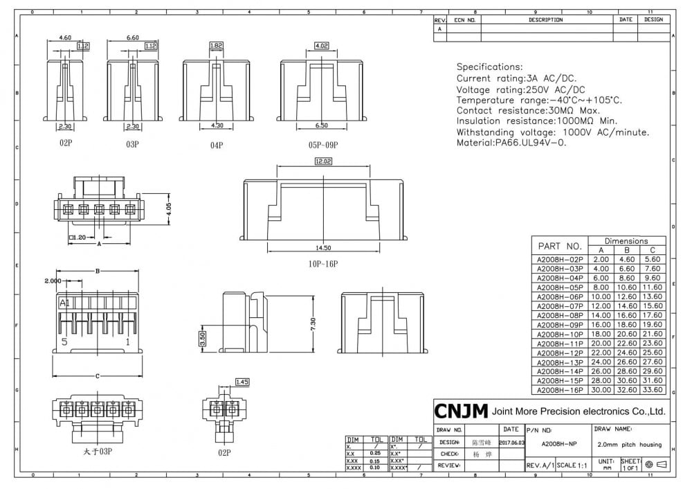 CNJMA2008WV-10P technical drawing page 1