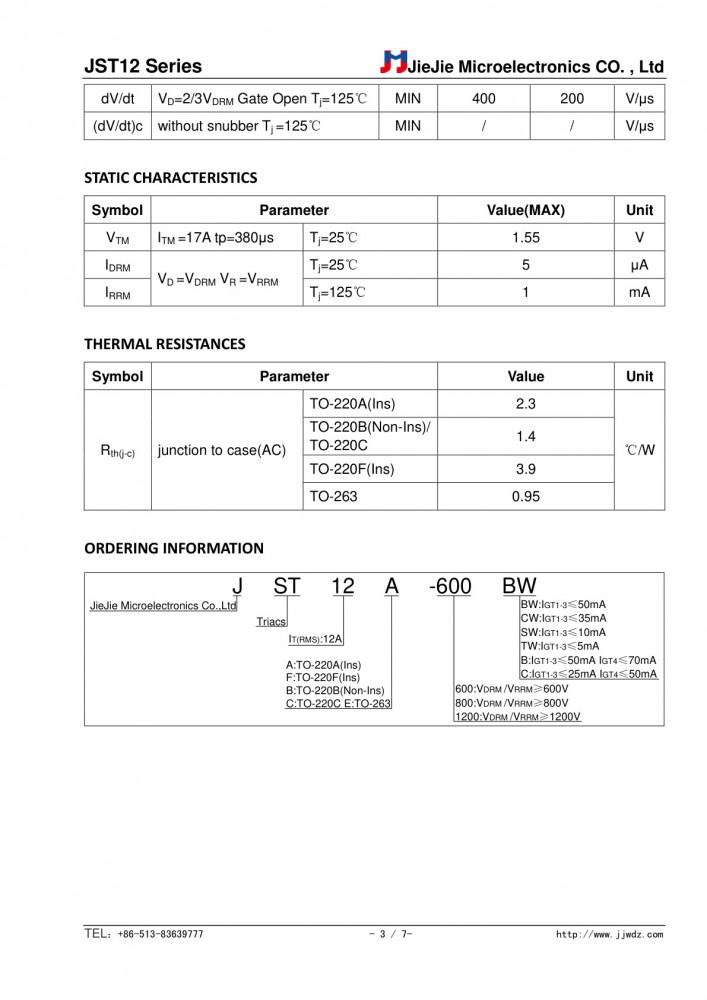 JST12 series datasheet page 3
