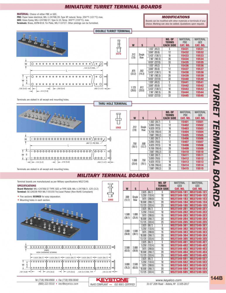 MS27249 terminal board technical document page