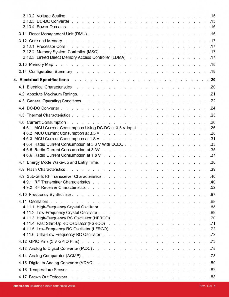 EFR32FG23L datasheet page 5