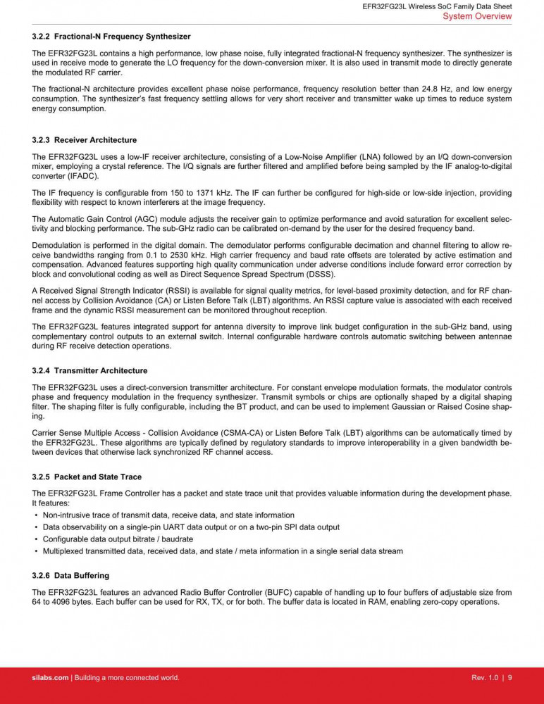 EFR32FG23L datasheet page 9