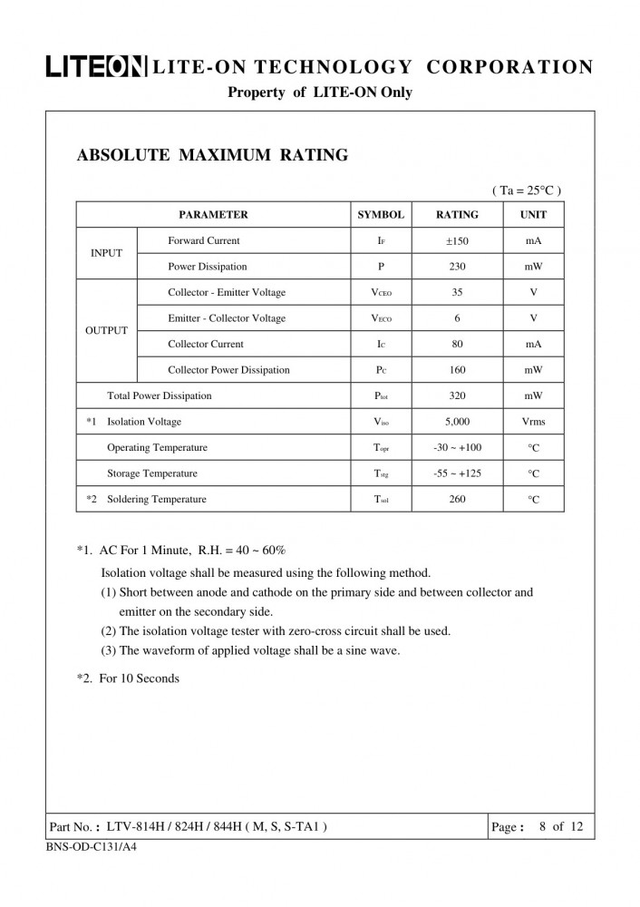 LTV-824HS datasheet page 8