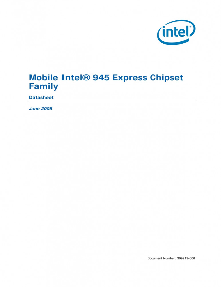 Intel 945GSE datasheet page 1