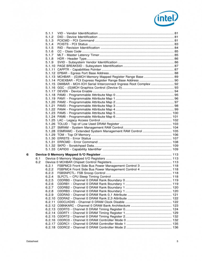 Intel 945GSE datasheet page 5