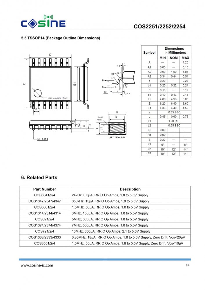 COS2254 datasheet page 10