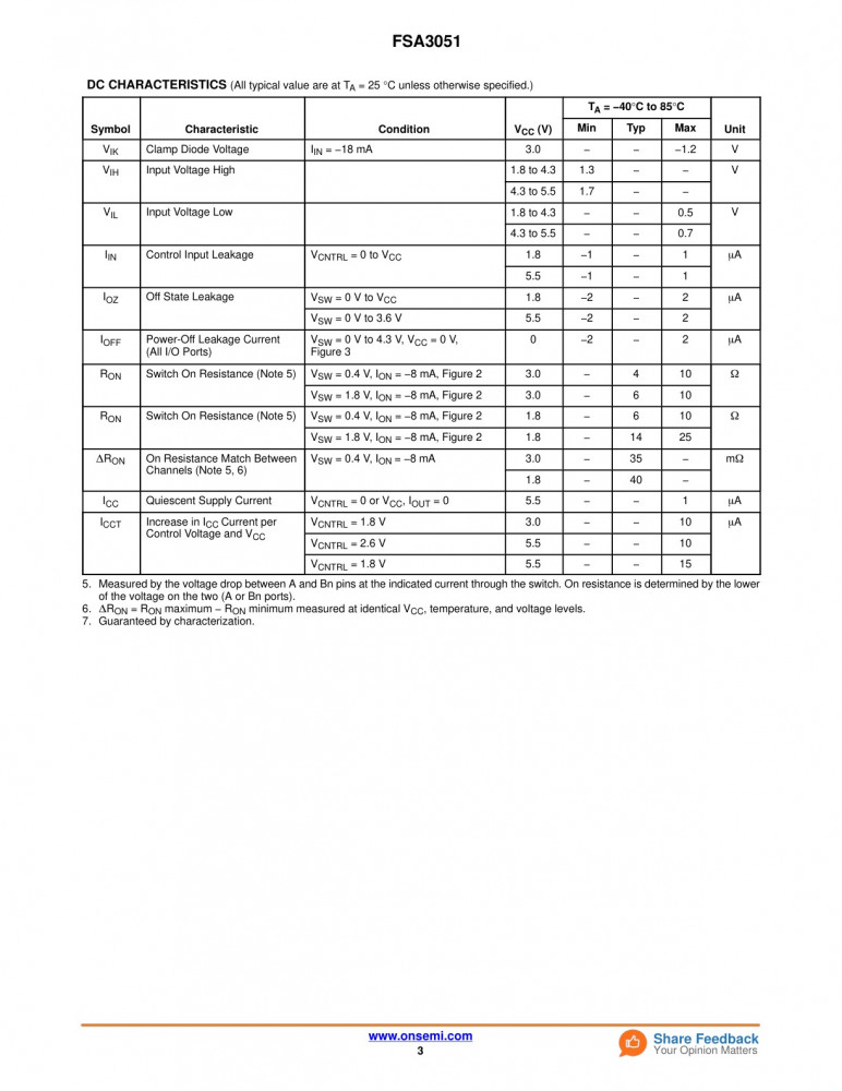 FSA3051 technical document, page 3
