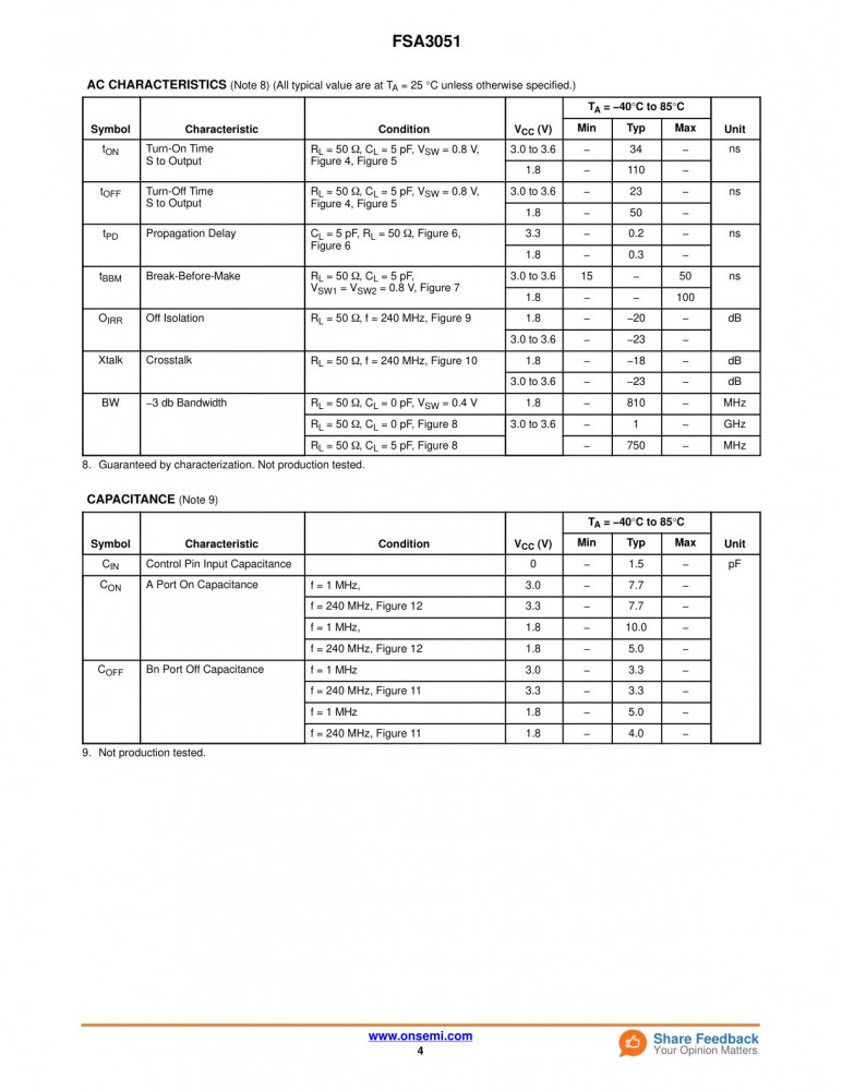 FSA3051 technical document, page 4