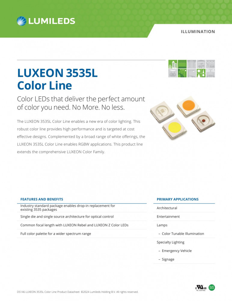 LUXEON 3535L Color Line datasheet page 1