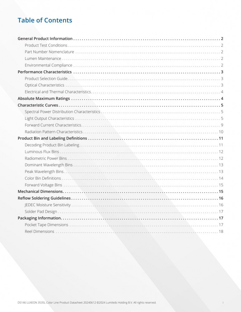 LUXEON 3535L Color Line datasheet page 2