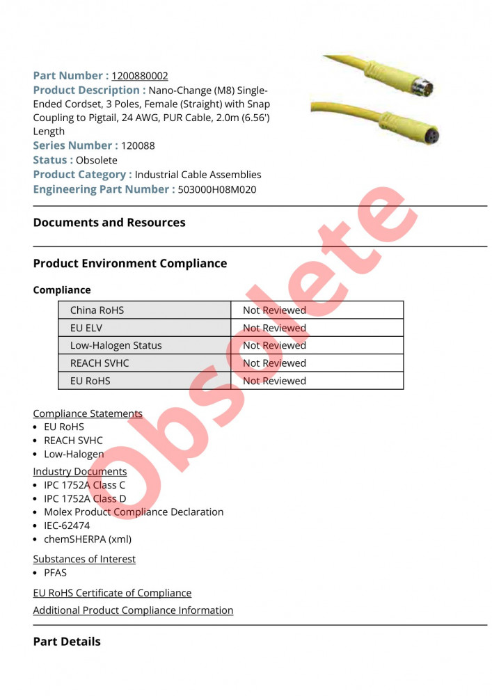 1200880002 product document image, page 1