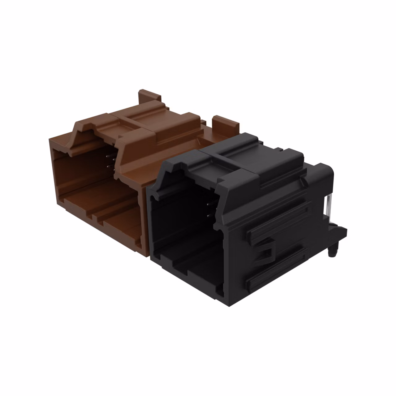 Stac64 2 Bay Right-Angle Headers, Plastic Pin-Alignment-Plate, 32 Circuits, Bay A 20 Circuits Signal Header, Polarization C, Brown; Bay B 12 Circuits Signal Header, Polarization A, Black; Tube for sale