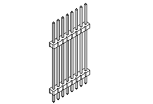 Milli-Grid Header, Single Row, Dual Body, Through Hole, Vertical, 8 Circuits, Tin (Sn) Overall Plating, 19.00mm Stacking Height, 3.60mm Tail Length, Tray, Lead-Free
