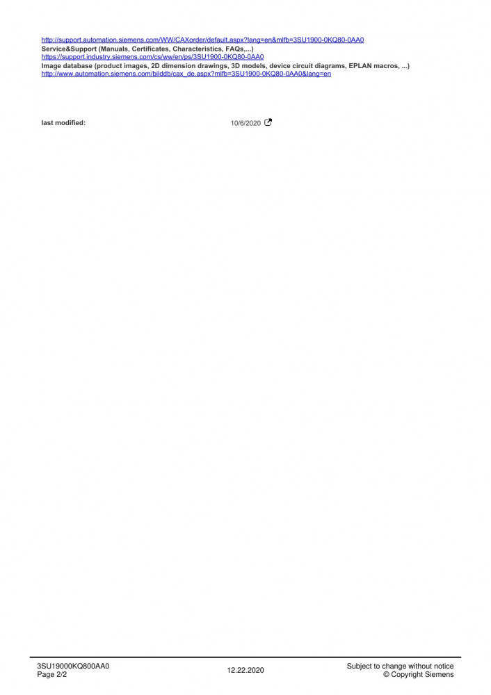 SIEMENS 3SU19000KQ800AA0 datasheet page 2