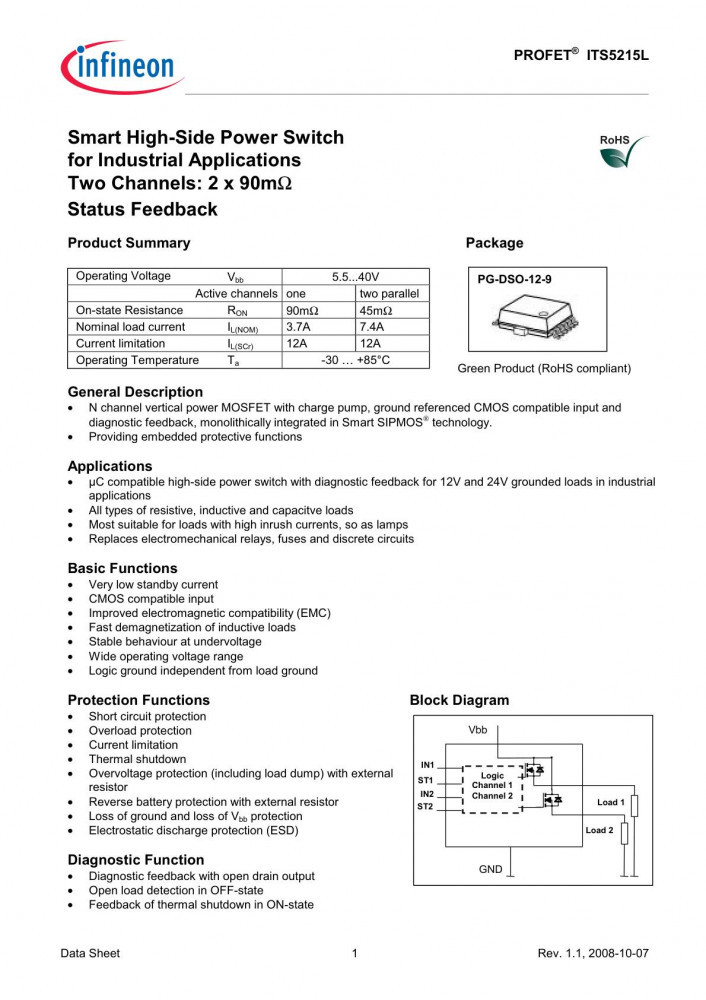 ITS5215L datasheet page 1