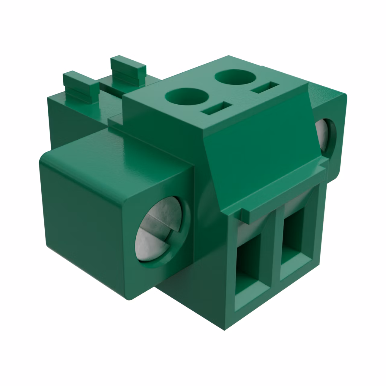 3.81mm Pitch Eurostyle Horizontal Plug, with Retention Screws and Standard Imprinting, Green Housing, Gold (Au) Plated, 2 Circuits for sale