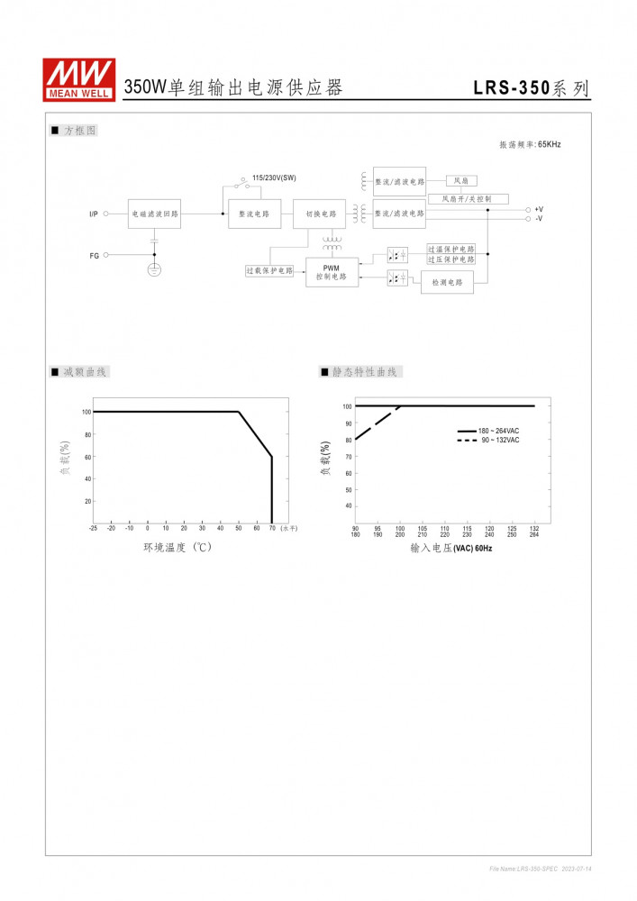 MEAN WELL LRS-350-24 technical document page 3