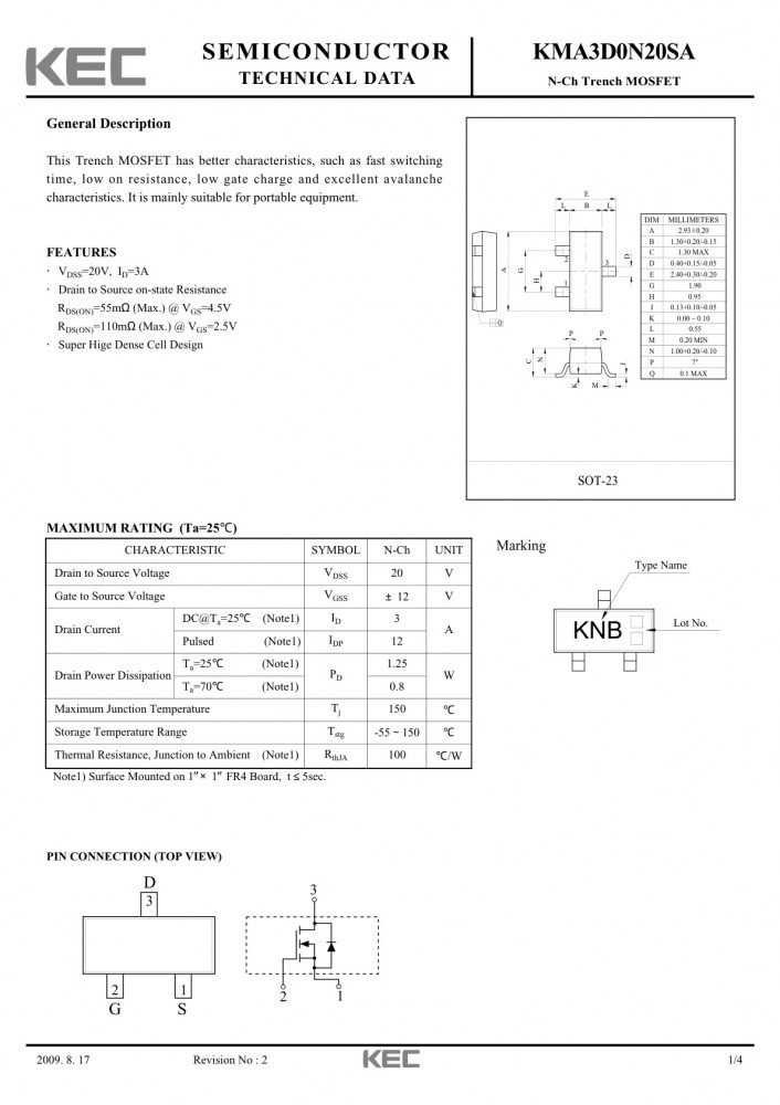 KMA3D0N20SA-RTK/P datasheet page 1