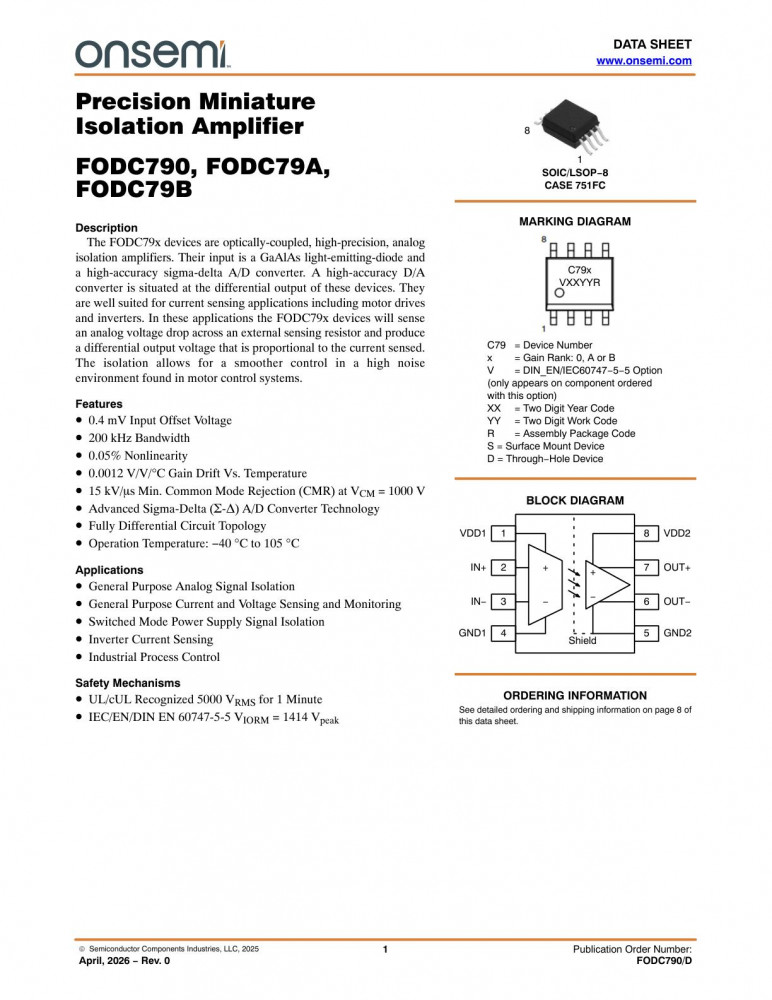 FODC790 datasheet page 1