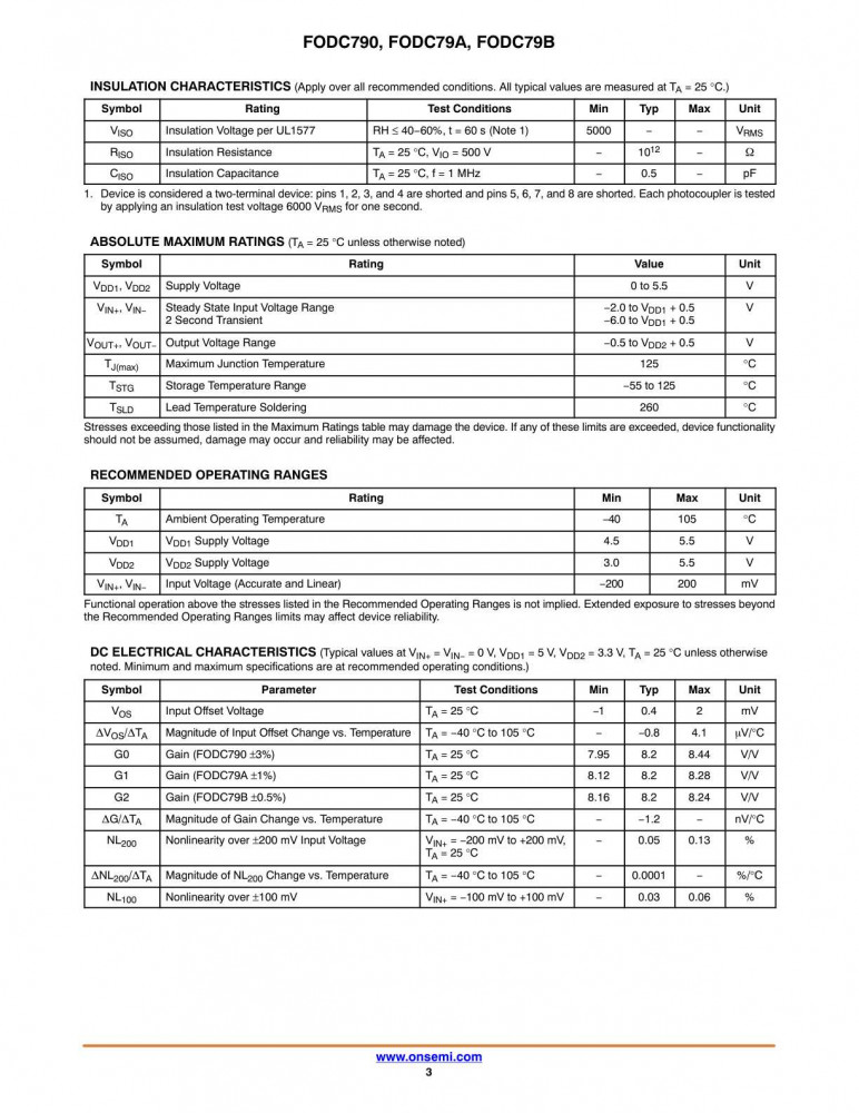 FODC790 datasheet page 3