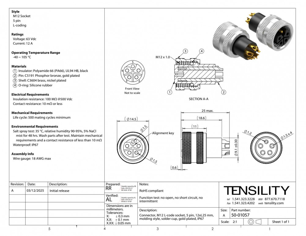 Tensility International 50-01057 product drawing preview