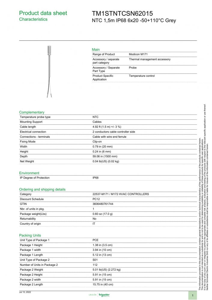 TM1STNTCSN62015 technical document page 1
