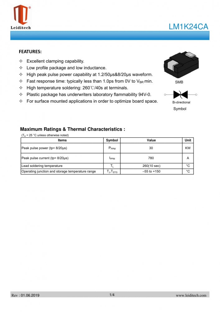 LM1K24CA datasheet page 1
