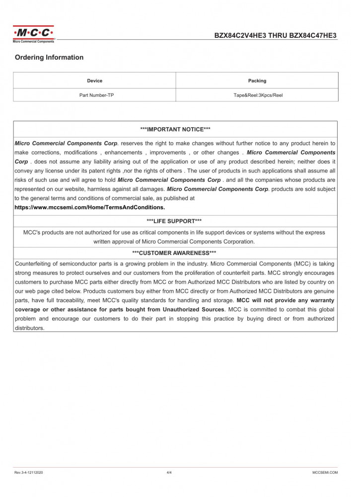 MCC BZX84C5V1HE3-TP datasheet page 4