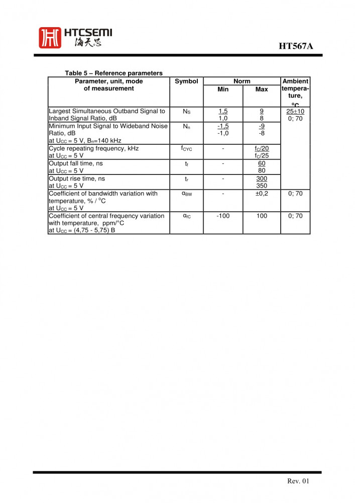 HT567ARZ datasheet page 5