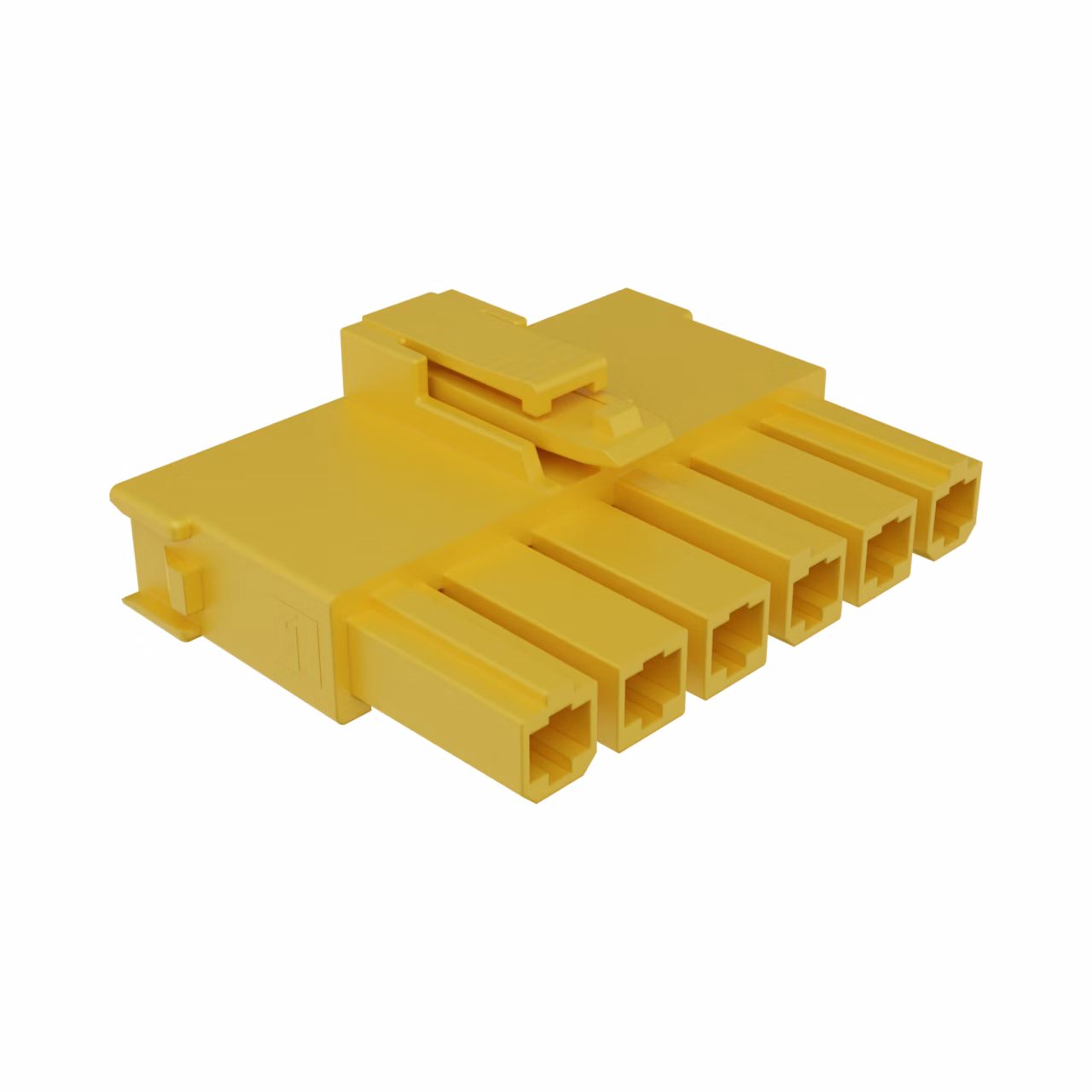 Mega-Fit ColorLock Tangless TPA-Capable Receptacle Housing, Single Row, 6 Circuit, UL 94V-0, Glow-Wire Capable, Yellow for sale
