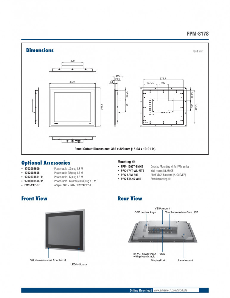 FPM-817S product documentation page 2