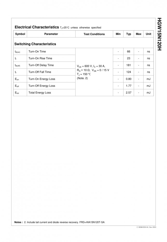 HGW15N120H datasheet page 4