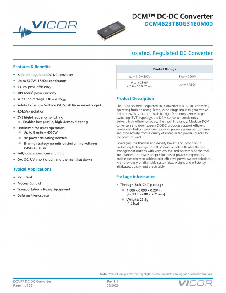 DCM4623TB0G31E0M00 technical document page 1
